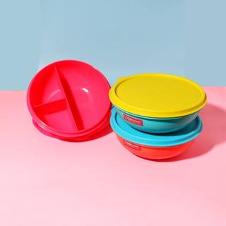 Jual Lunch Box - Tempat Makan Aiko Bulat - Lunch Box Bulat 3 Sekat ...