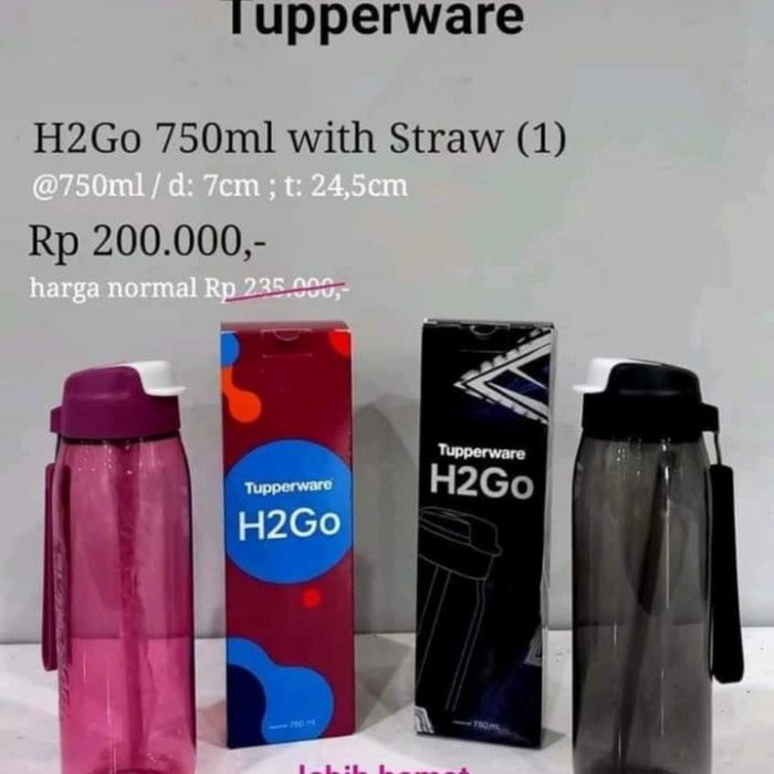 Jual H2GO Tupperware/Botol minum | Shopee Indonesia