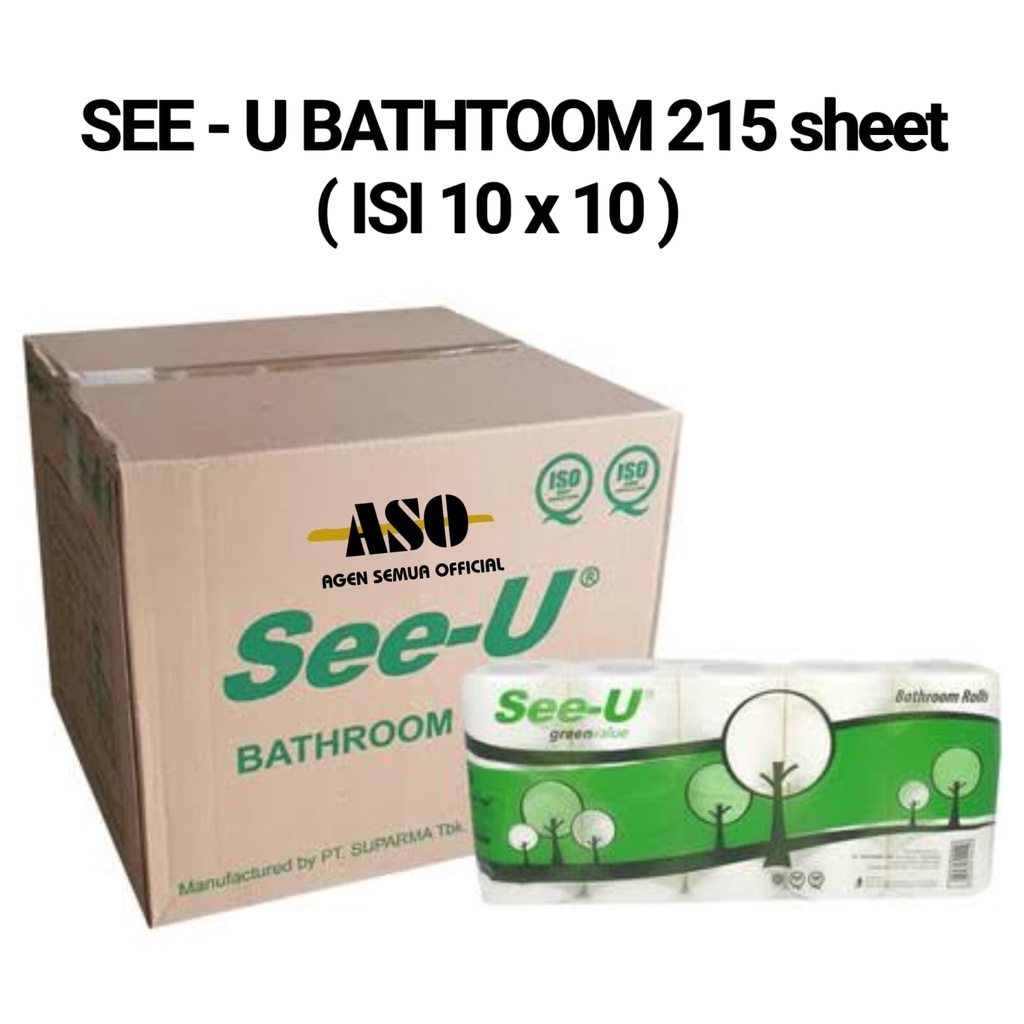 Jual DUS Tisu Tissue Gulung See-U Bathroom 215 sheet non emboss Green ...