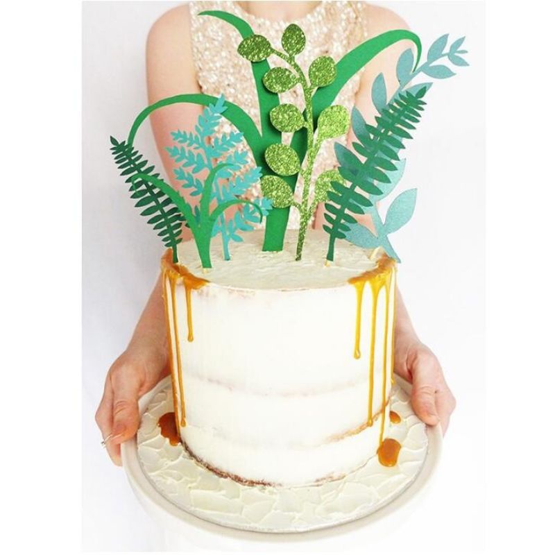 Jual CAKE TOPPER DAUN GLITTER RUMPUT SEMAK ALANG ALANG GRASS HIJAU ...
