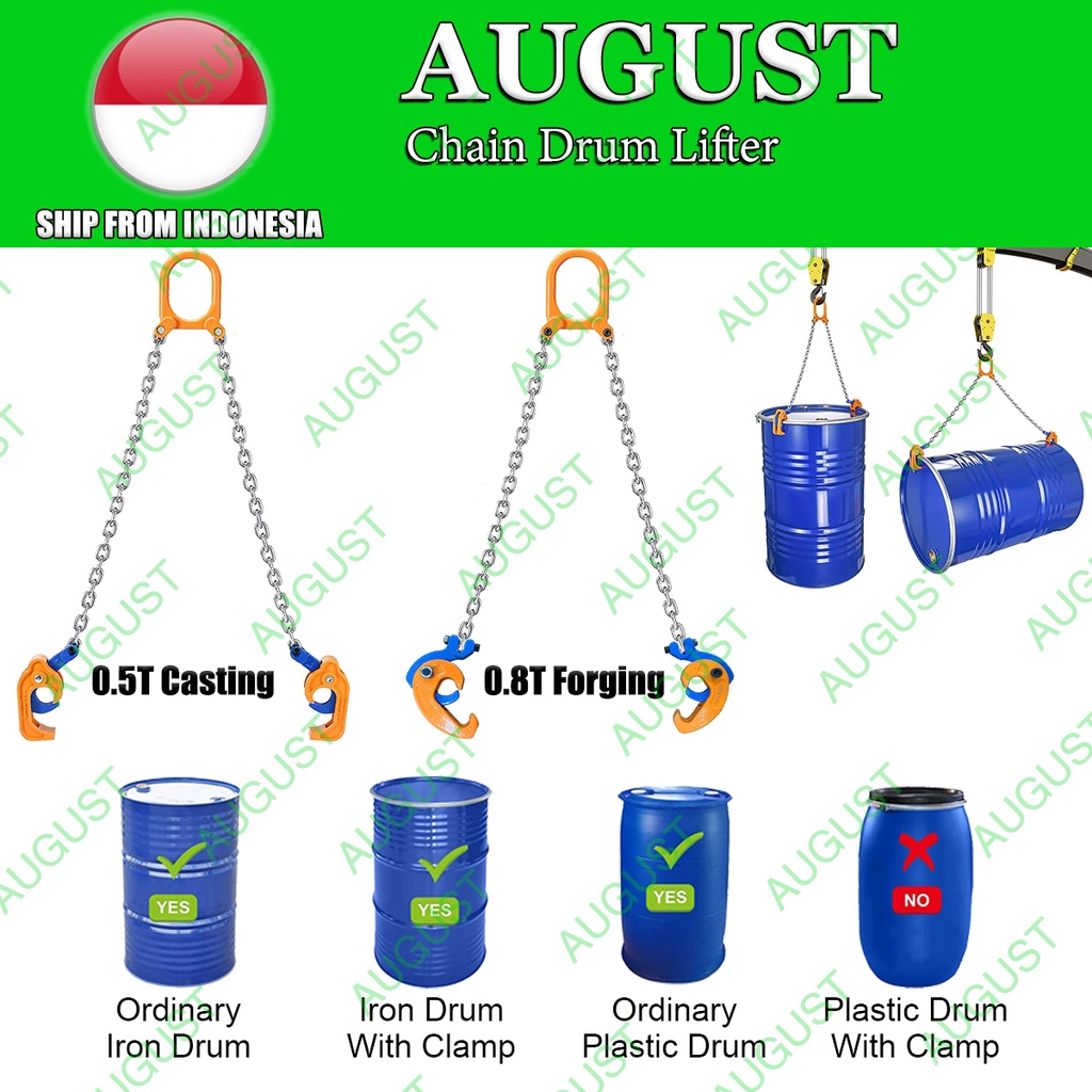 Jual Alat angkat drum besi 200 liter Chain Drum Lifter Pengangkut tong ...