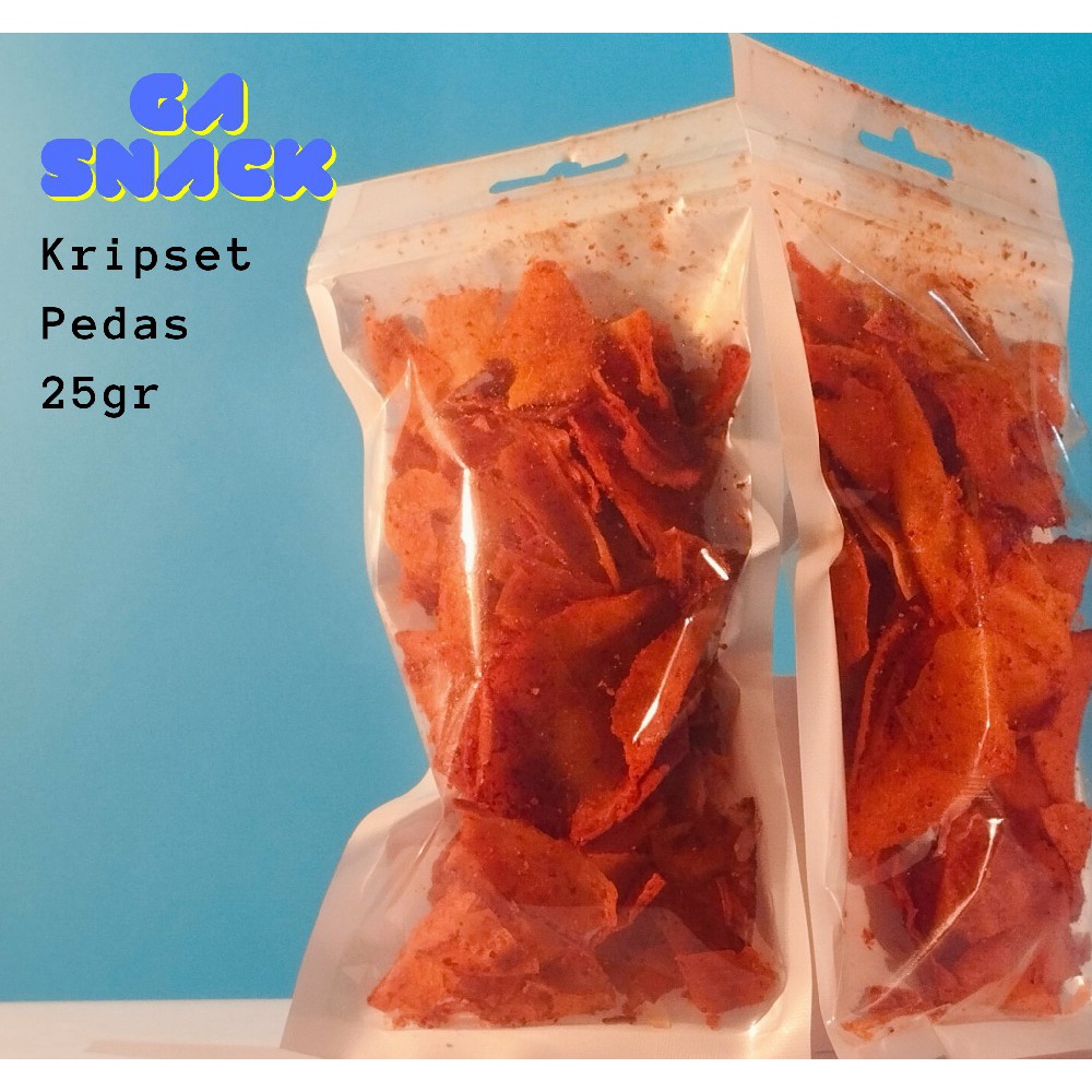 Jual KRIPSET KRIPIK SETAN PEDAS DAN ORI 25GR GA SNACK-SUKABUMI | Shopee ...