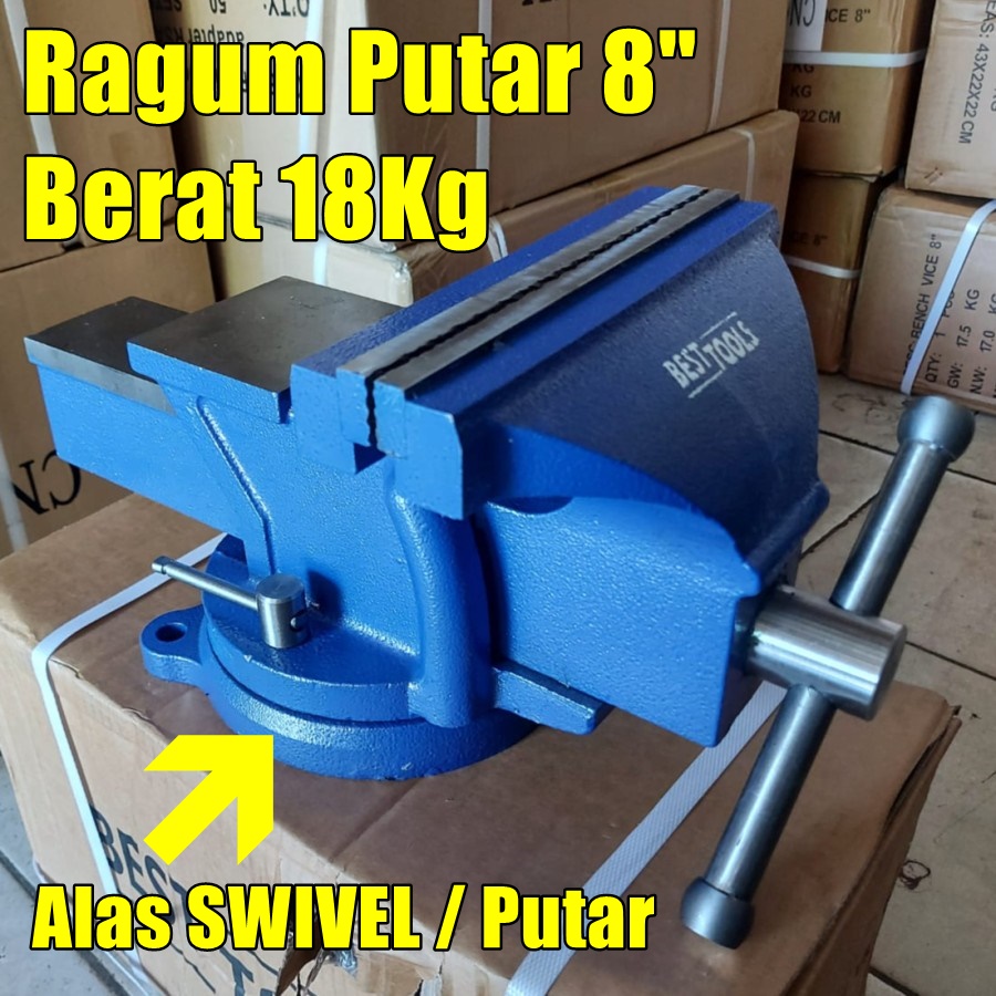 Jual RAGUM PUTAR 8 inch BESTTOOLS - SWIVEL Bench vice 8" Besi Paron ...