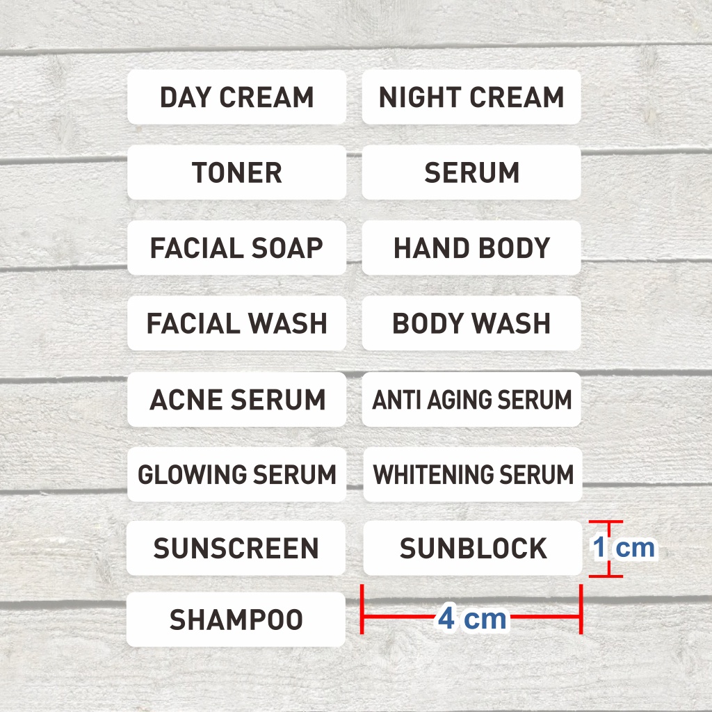 Jual Stiker Day Night Cream Toner Facial Soap Serum Hand Body Facial ...