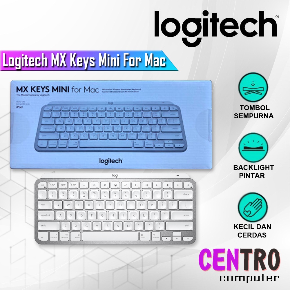 Jual Logitech MX Keys Mini For Mac Wireless Illuminated Keyboard | Shopee Indonesia
