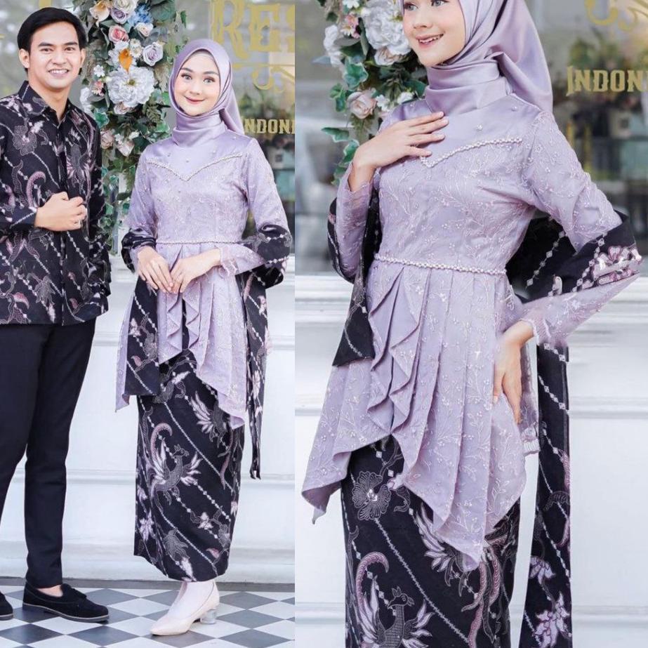 Jual Best Product Set Couple Kebaya Laffeya Warna Mauve Kebaya Wisuda Tunangan Lamaran Kekinian ...