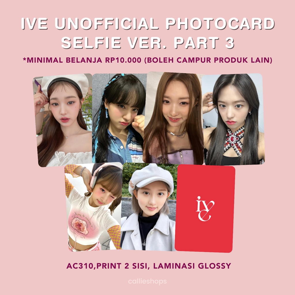 Jual [PART 3] Photocard KPOP IVE Wonyoung Leeseo Gaeul Rei Liz Yujin (Unofficial) | Shopee Indonesia