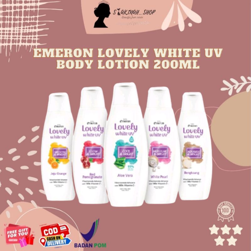Jual Emeron lovely white uv body lotion 200ml | Shopee Indonesia
