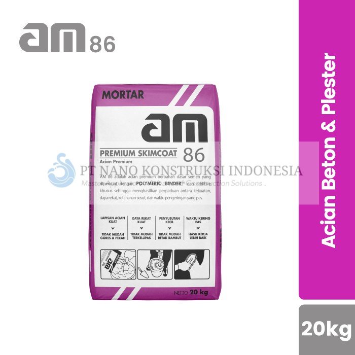 Jual AM Mortar AM 86 - Acian Diatas Beton kemasan 20kg | Shopee Indonesia