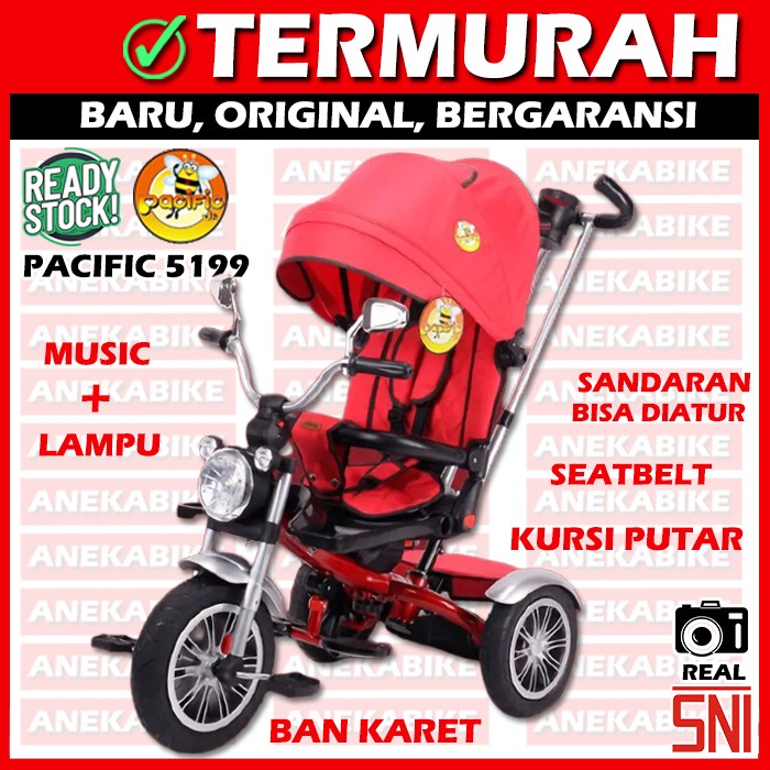 Jual Sepeda Anak Roda Tiga Pacific 5199 Sepeda Stroller Roda Tiga ...