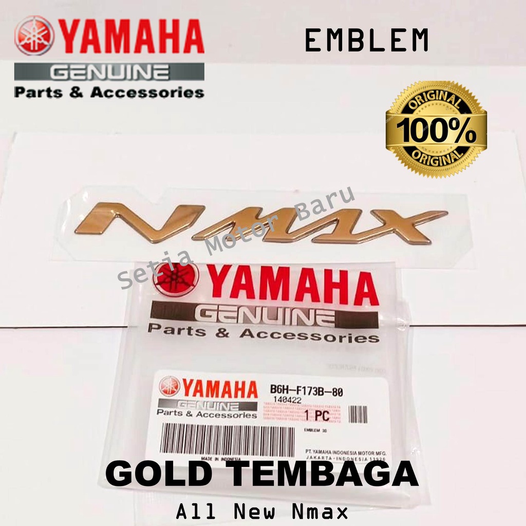Jual Emblem Logo Stiker Motor Nmax N Max 3D Gold Tembaga Asli Yamaha ...