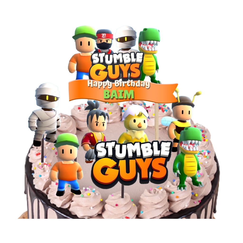 Jual cake topper stumble guys / hiasan kue happy birthday | Shopee ...