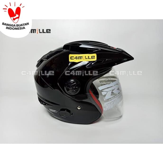 Jual HELM RN DOUBLE VISOR BLACK HALF FACE MODEL GM NEW IMPREZZA ...