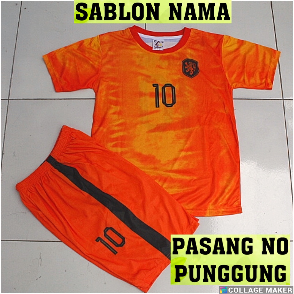 Jual jersey bola anak timnas belanda/setelan jersey bola nederland/baju ...