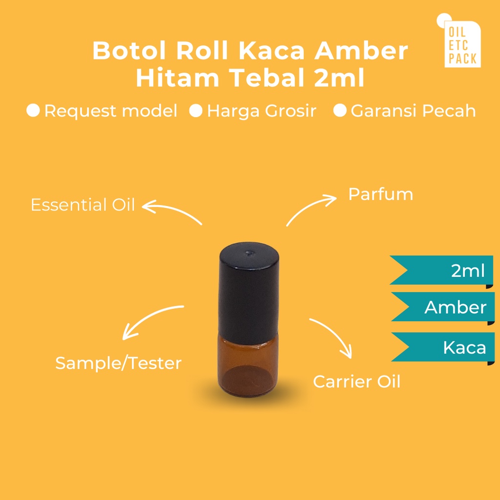 Jual Botol Roll Kaca Amber 2ml / Roller Stainless / Wadah Kosong Sample ...