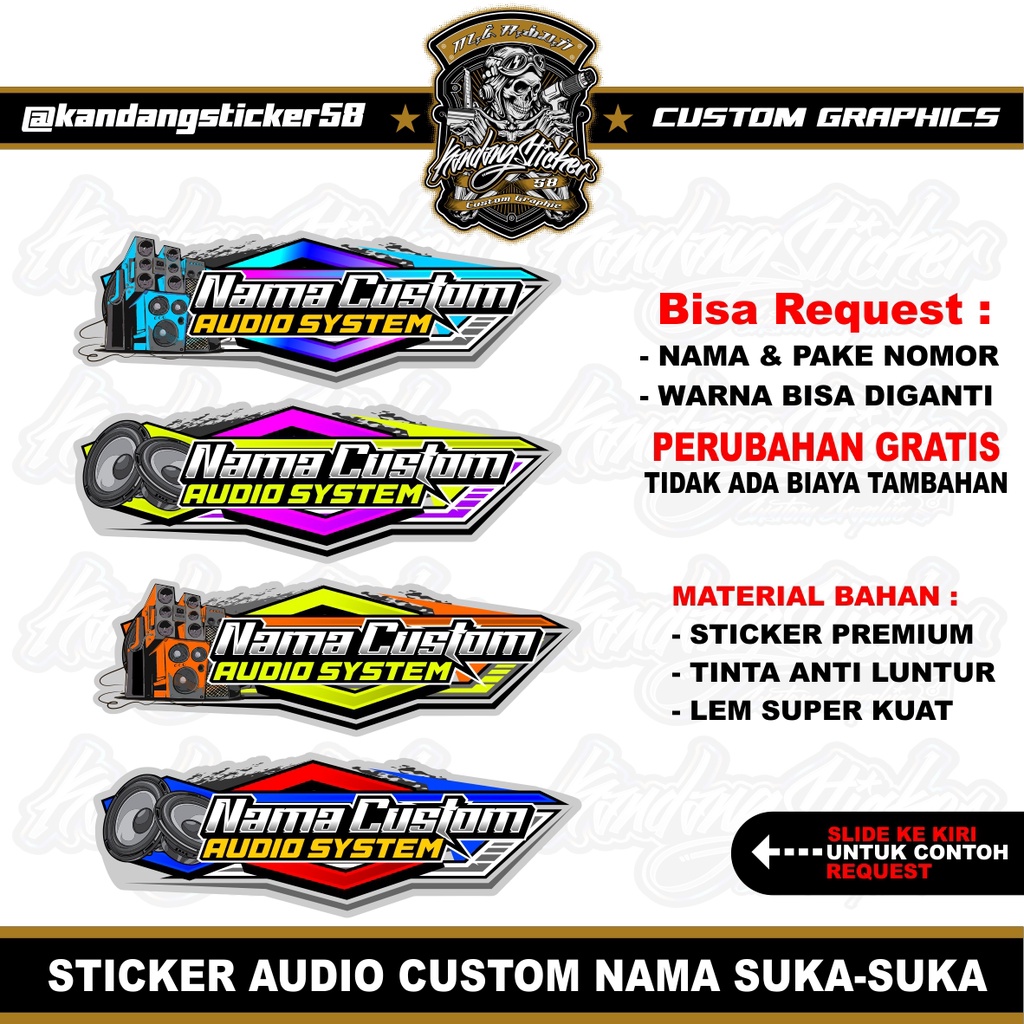 Jual Stiker AUDIO SOUND SYSTEM Custom Satuan Nama Suka Suka Sticker ... Jual Stiker AUDIO SOUND SYSTEM Custom Satuan Nama Suka Suka Sticker ...