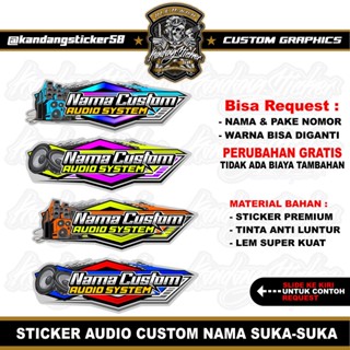 Jual Stiker AUDIO SOUND SYSTEM Custom Satuan Nama Suka Suka Sticker ...