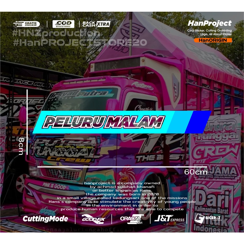 Jual STICKER STRIP CUTTING KACA DEPAN TRUK DAN PICK UP TERBARU TULISAN ...