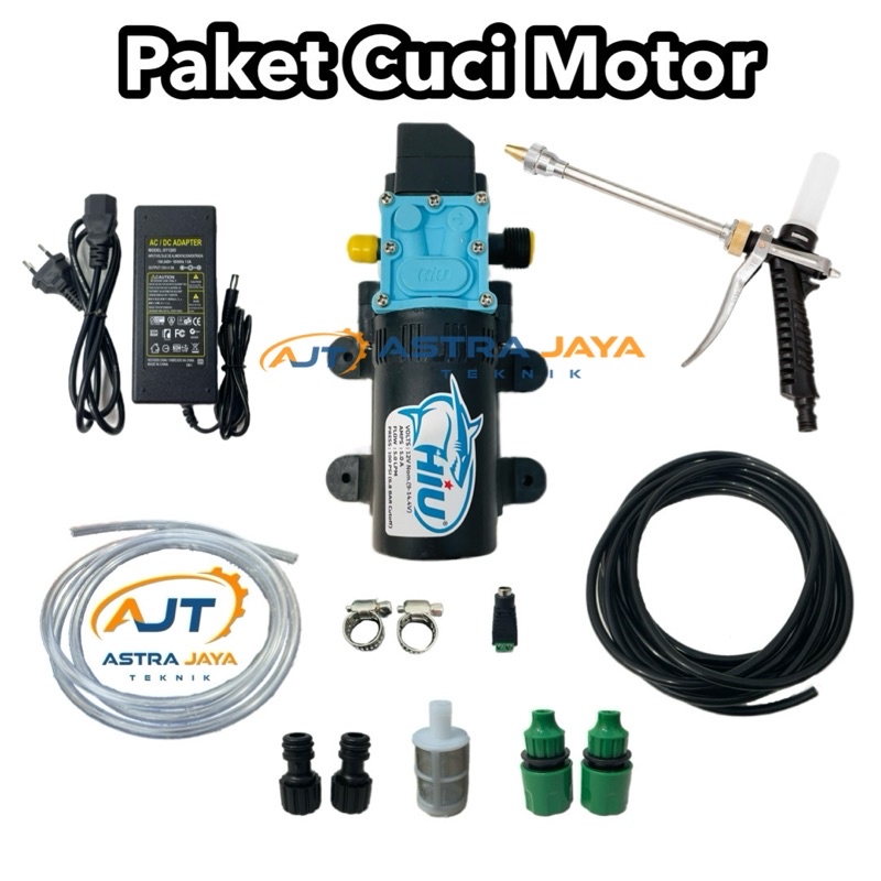 Jual HIU Paket Cuci Motor Mobil AC Steam Mini Pompa DC 12 Volt 100 PSI ...