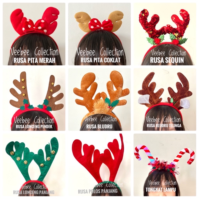 Jual Bando Natal Rusa Christmas/ bando natal rusa/ aksesoris rambut ...