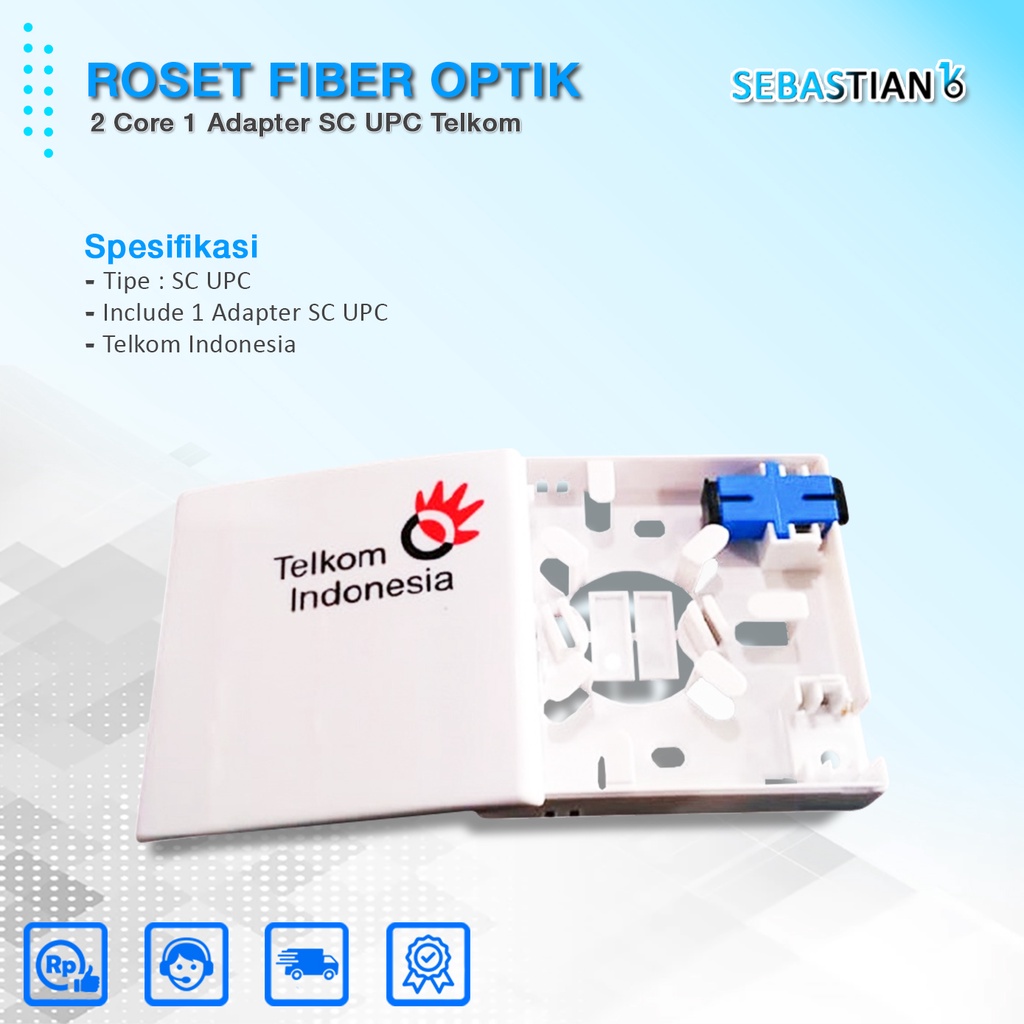 Jual Fiber Optik Roset 2 Core Logo Telkom Kosongan 1 Adapter SC UPC Box ...