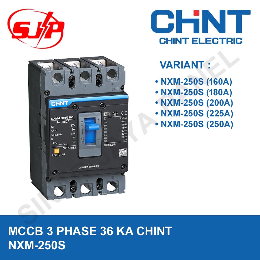 Jual MCCB CHINT 3 PHASE NXM 250-S 36KA 160A 180A 200A 225A 250A ORIGINAL | Shopee Indonesia