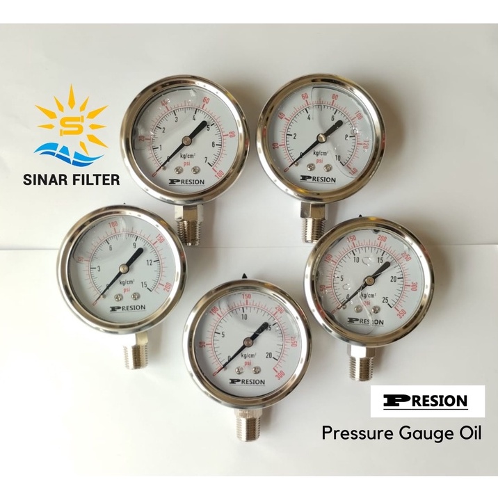Jual Pressure Gauge Oil 2,5 inch 7, 10, 15, 20, 25 Bar Model Raket ...