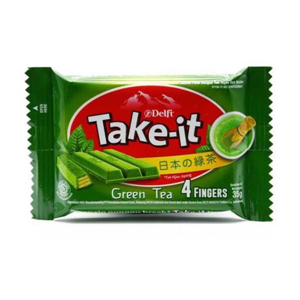 Jual Delfi Take-It Green Tea 4 Fingers 1 Box (10 x 35gr) | Shopee Indonesia