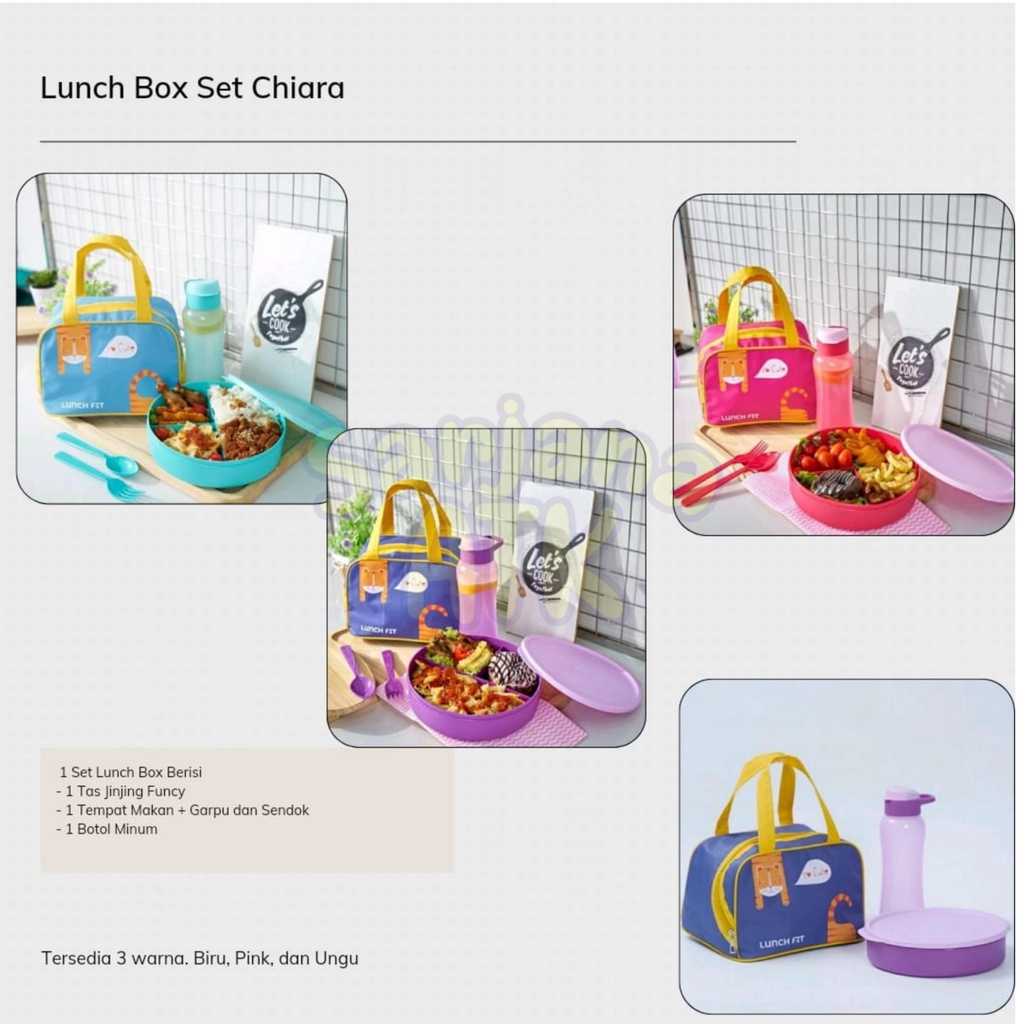 Jual Tas Bekal Set / Tempat Makan Set Chiara / Luch Box Set 4 pcs ...