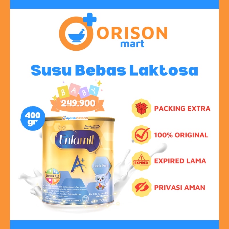 Jual ENFAMIL A+ LACTOSE FREE (SUSU BEBAS LAKTOSA) DIARE BAYI 0-12BLN / 400GR | Shopee Indonesia