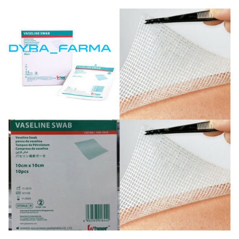 Jual Vaseline Swab 10cm x 10cm Winner/ Supratul Vaseline Swab 10x10 cm ...