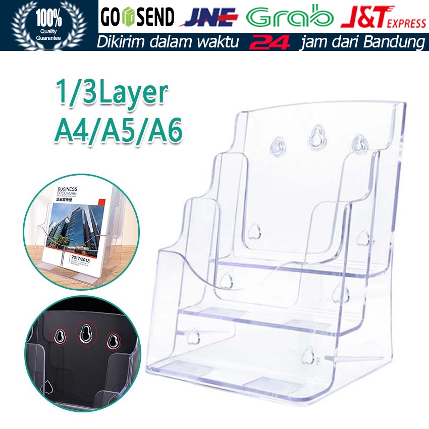 Jual 1 Tier/3 Tier Tempat Brosur Akrilik Meja atau Dinding / Acrylic ...