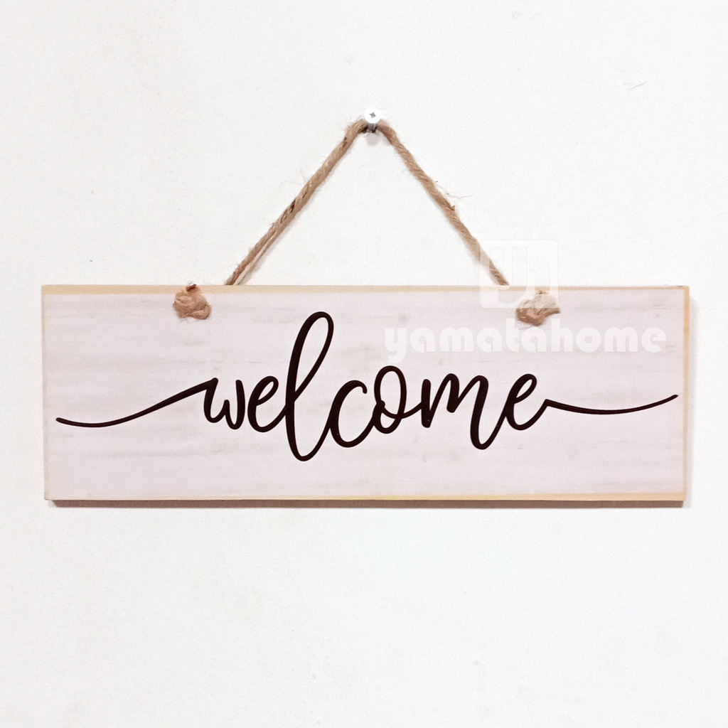 Jual Yamata Sign Board Wooden Papan Nama Kayu Welcome dari Kayugraphy ...