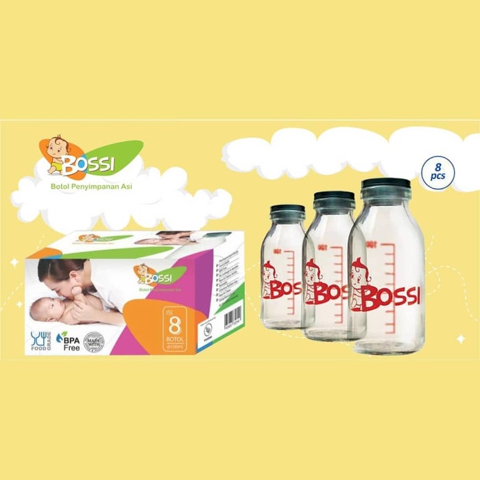 Jual Unik Bossi Botol Kaca Asi 100Ml Free Bubble Wrap Bagus | Shopee ...