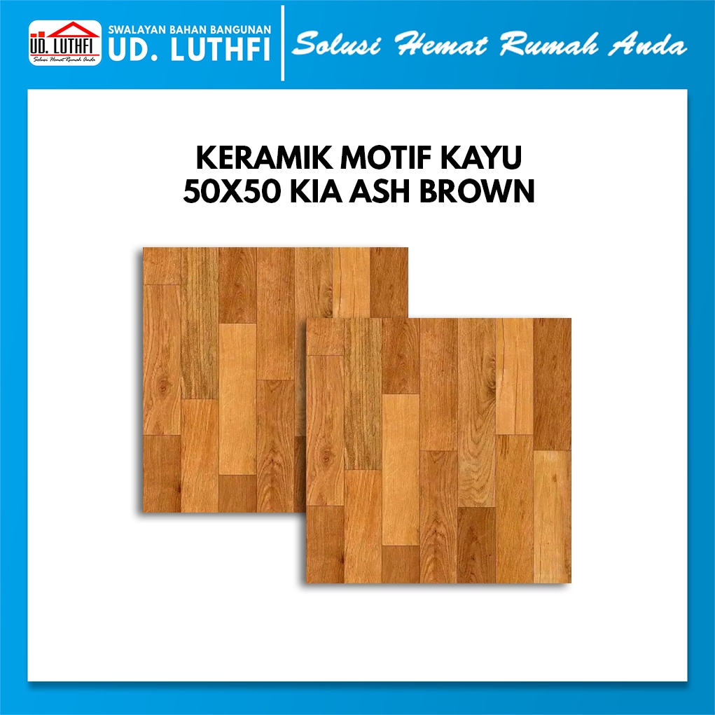 Jual Keramik Motif Kayu 50x50 KIA Ash Brown | Shopee Indonesia