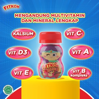 Jual Fitkom Tablet Hisap Multivitamin Anak Rasa Stroberi Botol @21 ...