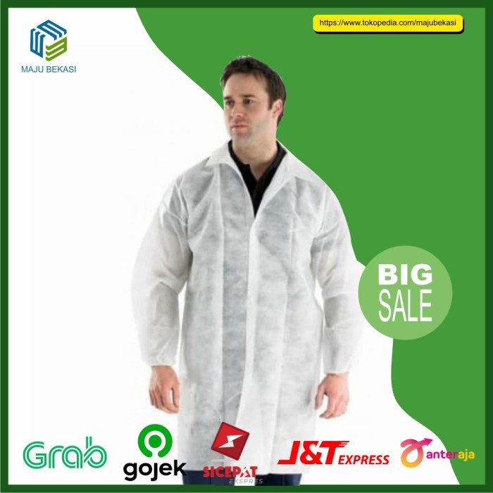 Jual Segera Miliki Jas Lab Disposable Jas Laboratorium Visitor Coat ...