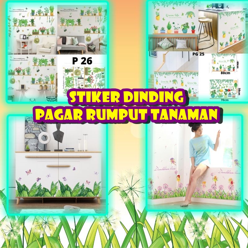 Jual GM - STICKER DINDING PAGAR BUNGA LIST STIKER DINDING PAGAR TANAMAN ...
