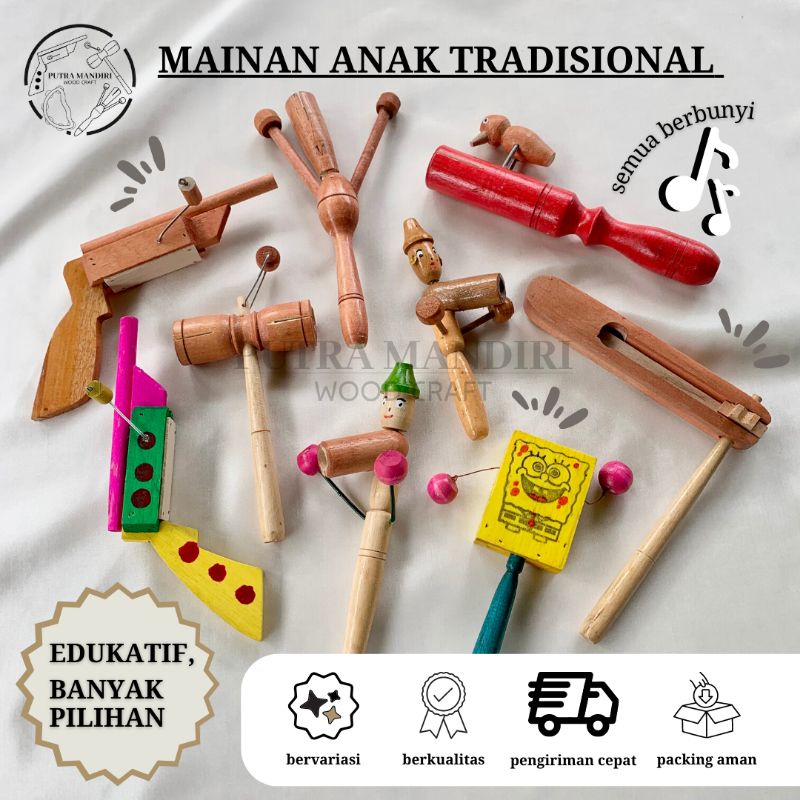 Jual Mainan Tradisional Mainan Anak Kayu Berbunyi Mainan Anak ...