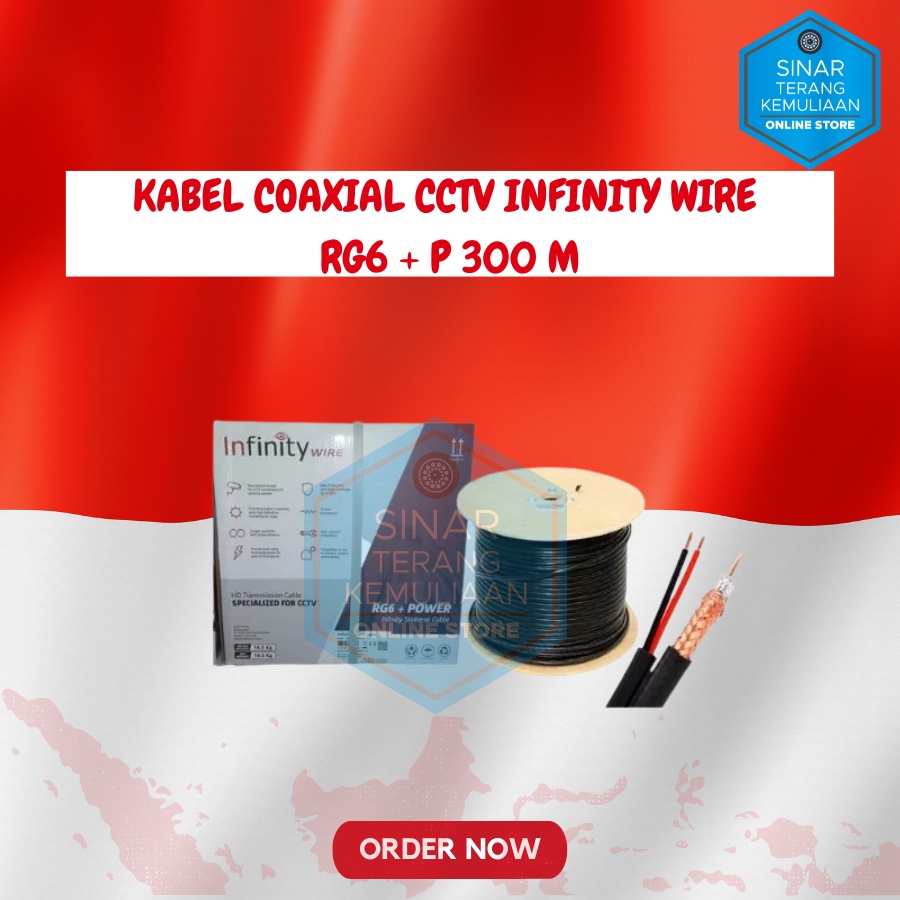 Jual KABEL COAXIAL CCTV INFINITY WIRE RG6+P 300M | Shopee Indonesia
