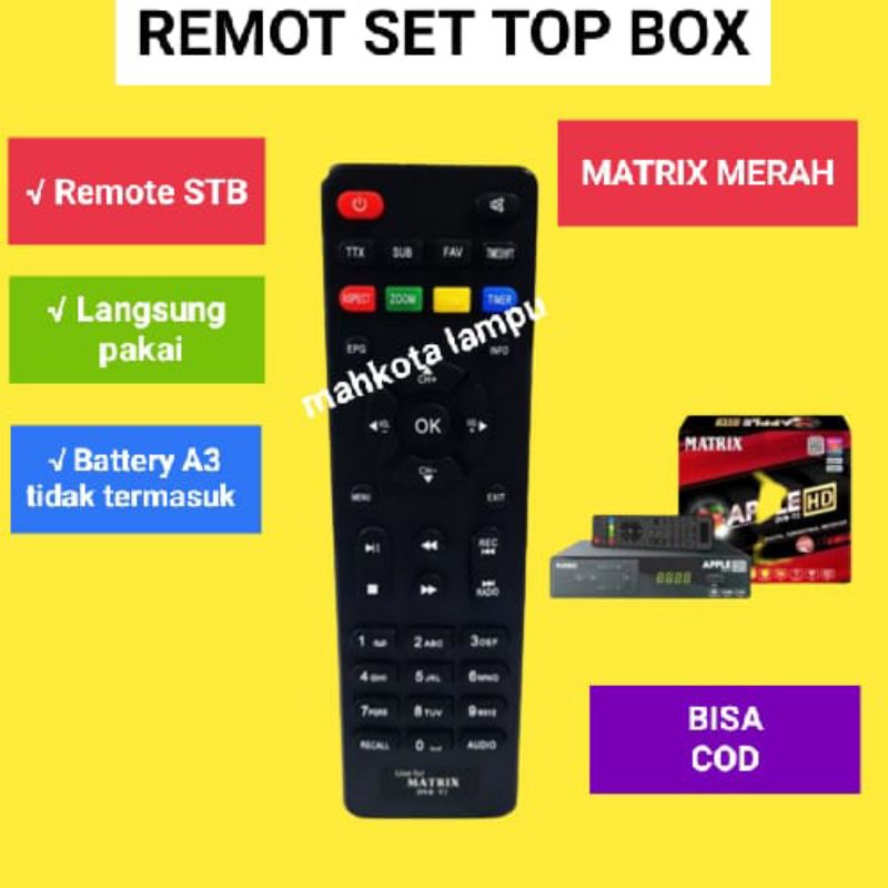 Jual Remote Set Top Box Matrix Merah Remote Stb Matrix Remote Matrix ...