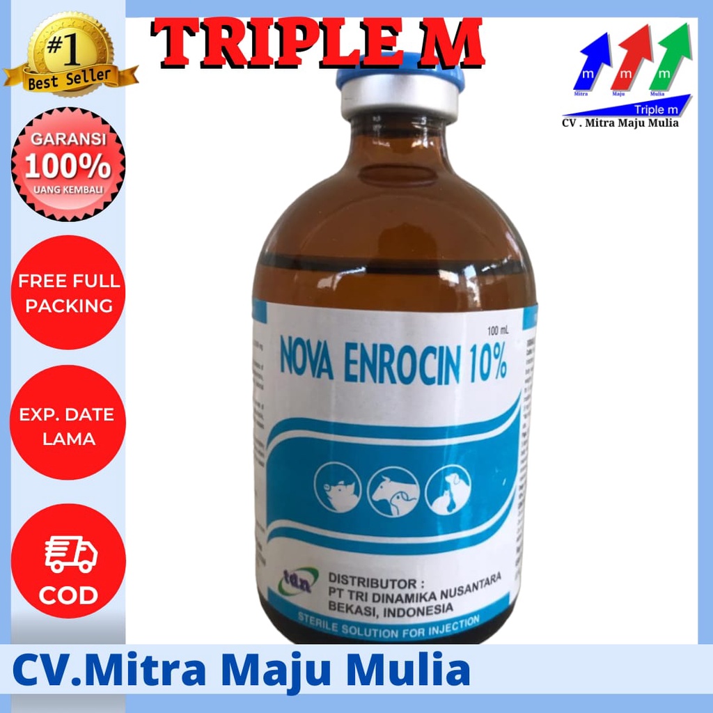 Jual NOVA-ENROCIN 10% 100 ml - Obat Saluran Pernafasan Hewan | Shopee ...