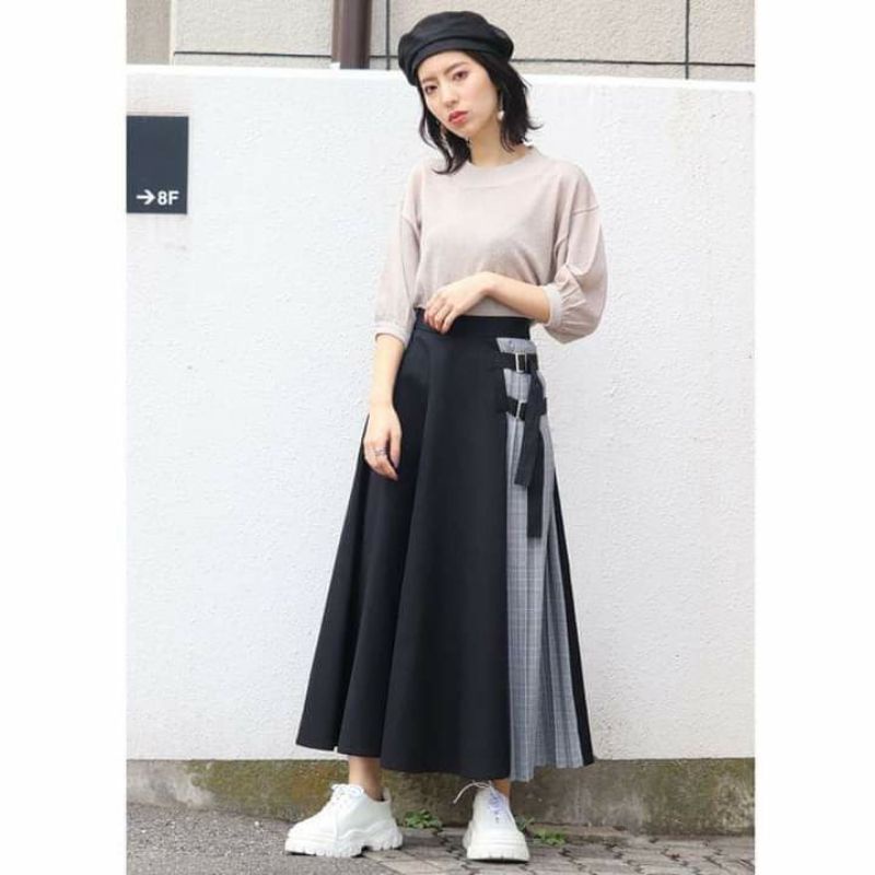 Jual rok midi cantik harujuku style/rok panjang cantik asimetris ...