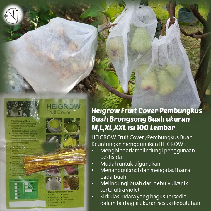 Jual Heigrow Fruit Cover/Pembungkus Buah Ukuran S,M,L,XL,XXL Isi 100 ...