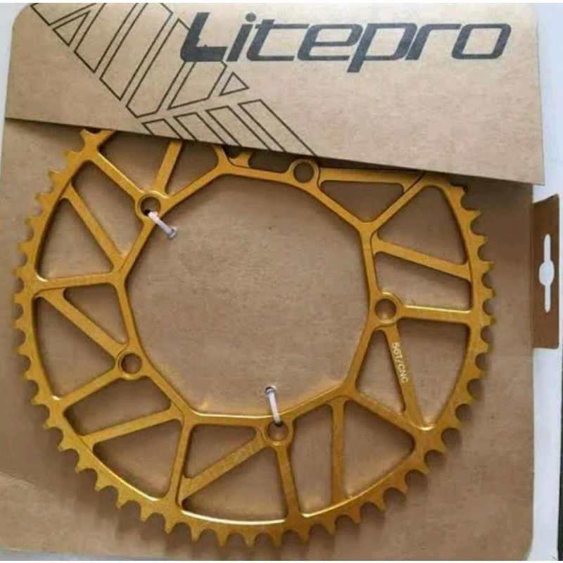 Jual chain ring chainring 56t litepro lite pro 56 T gold bcd 130 ...