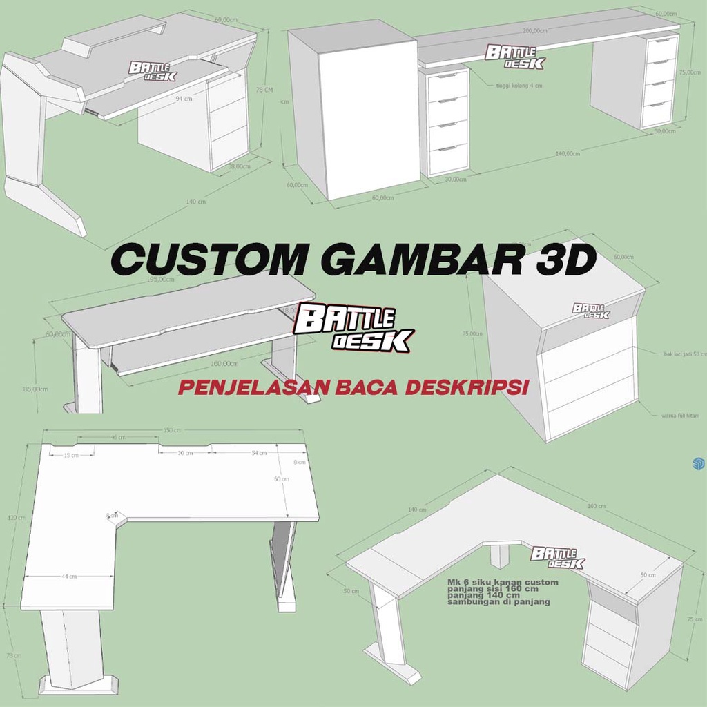 Jual CUSTOM GAMBAR 3D by BATTLEDESK | Shopee Indonesia
