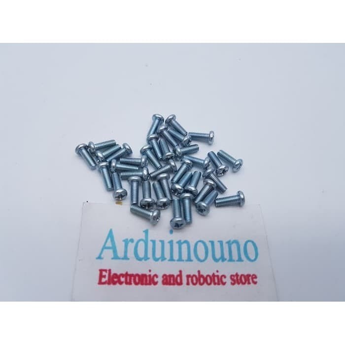Jual Baut Screw 1cm 3mm panjang 10mm kepala bulat positif diameter 3 mm ...
