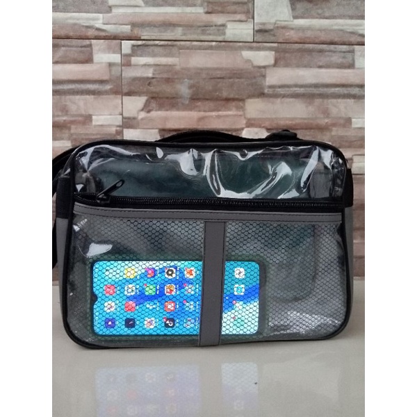 Jual TAS MIKA SLEMPANG TAS MIKA TRANSPARAN SAKU PAKE JARING TAS ...