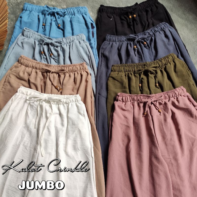 Jual JUMBO High Waist Kulot Crinkle Karet Tali | Shopee Indonesia