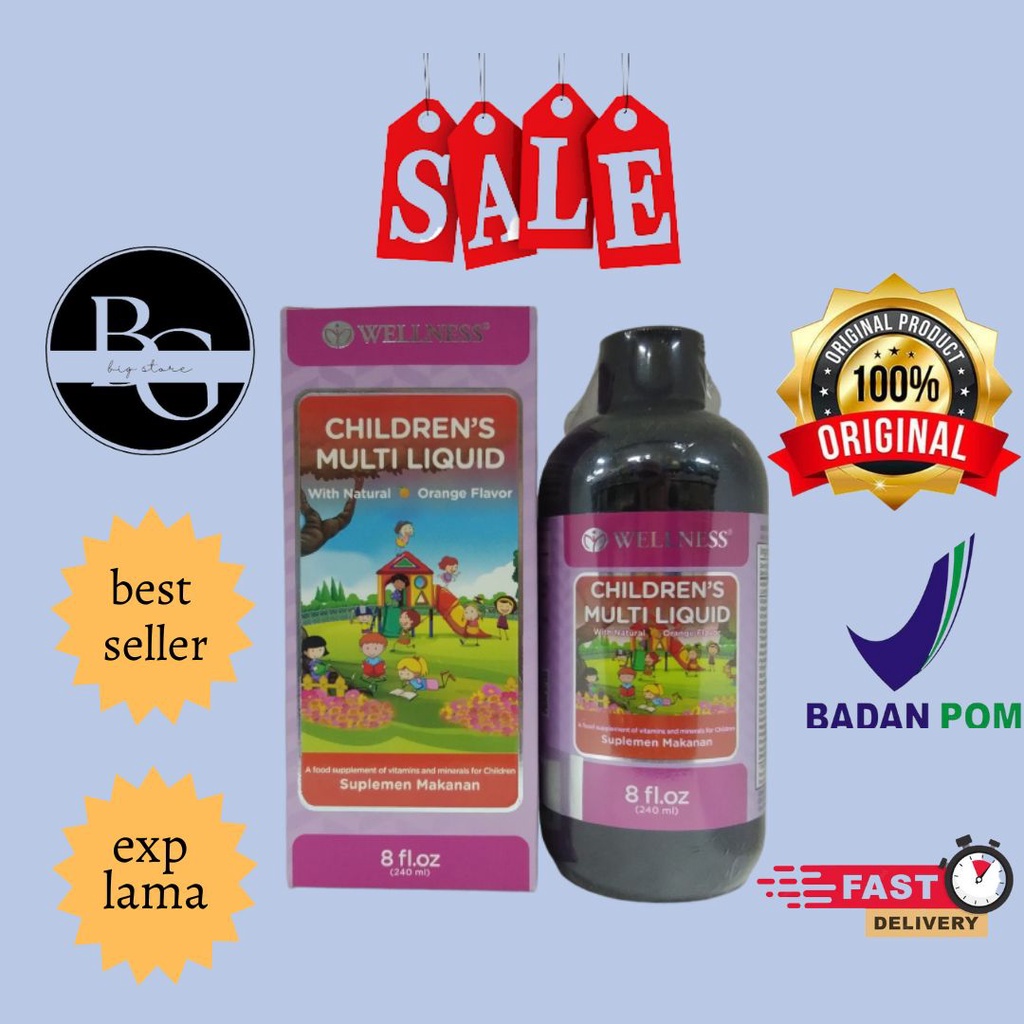 Jual Wellness Children Multi vitamin Liquid Multivitamin Aanak 240ml ...
